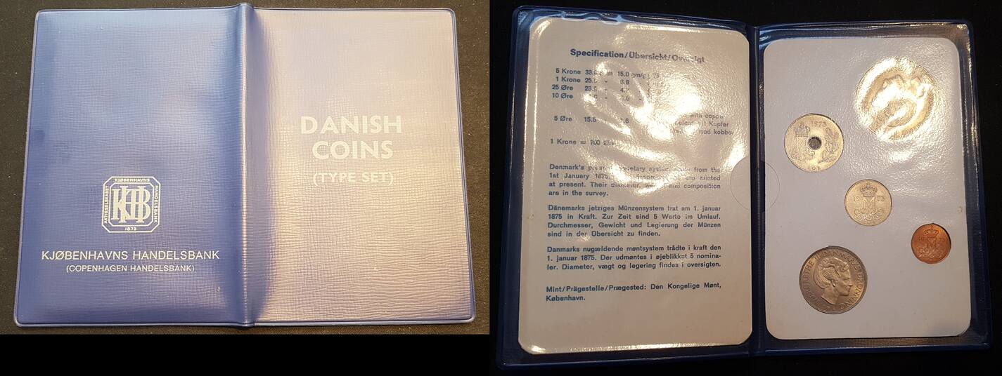 Dänemark Kursmüntzensatz 1973 Danish Coins (Type Set) 5 Öre - 5 Kronen ...