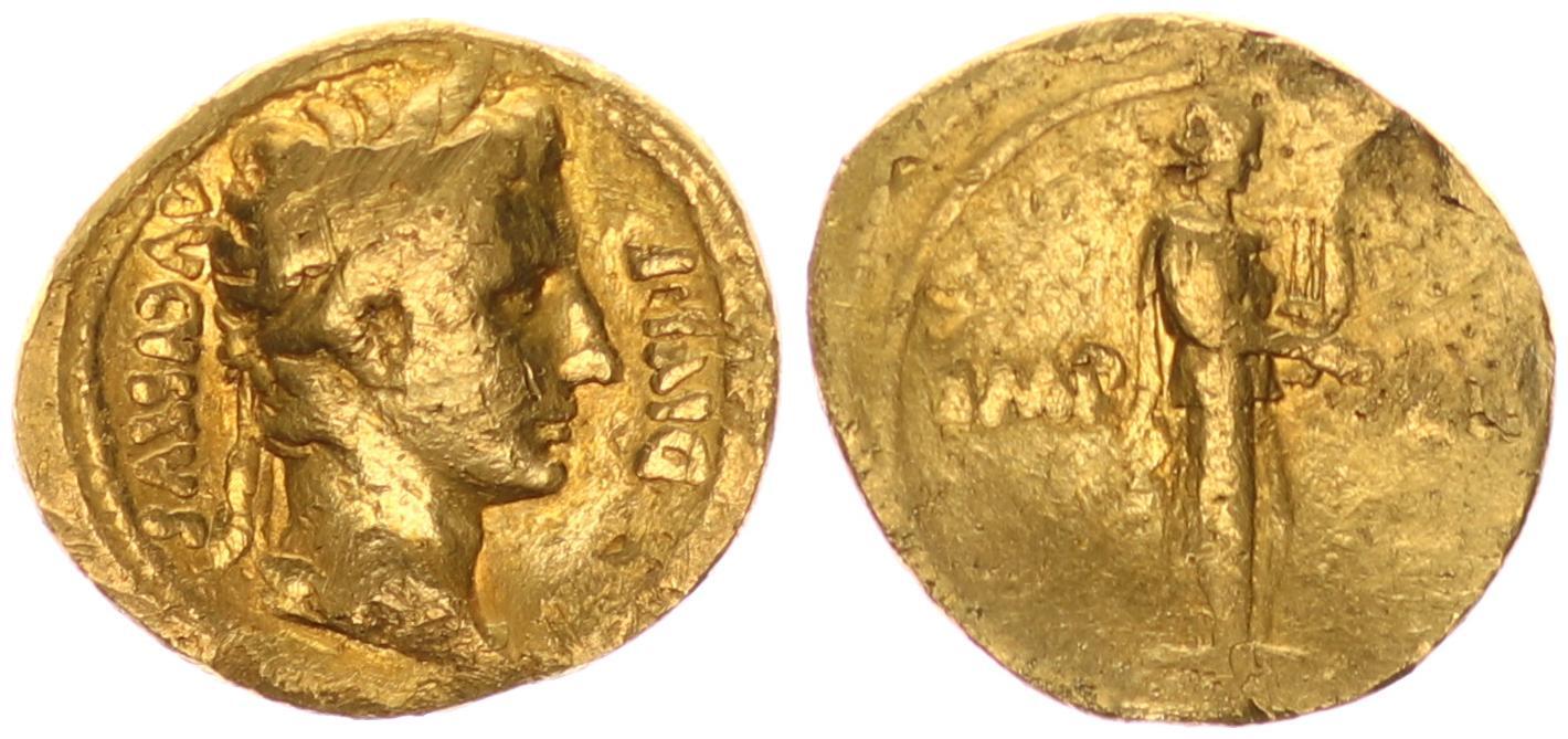 Antike - Römische Kaiserzeit - Augustus AV Aureus 11-10 v. Chr ...