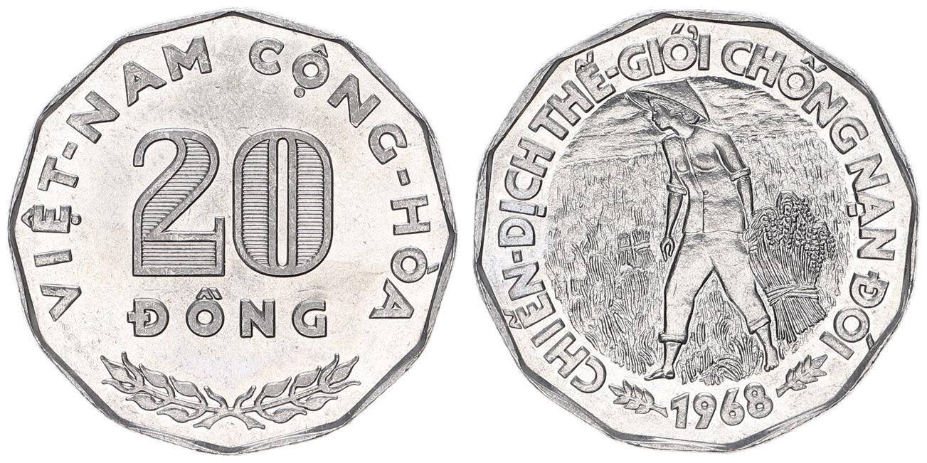 Vietnam 20 Dong 1968 Chien-Dich The Giöi Chöng Nan Doi, prfr. CH UNC ...