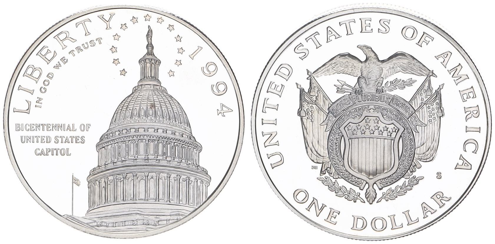 $ 1 - One Dollar 1994 S USA 1 Dollar 1994 - US Capitol Bicentennial ...
