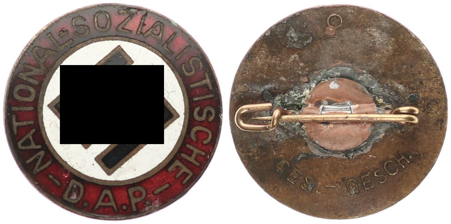 3. Reich Orden NSDAP Parteiabzeichen emaill. getragener Zustand | MA-Shops