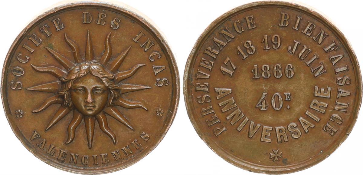 Frankreich/ Napoleon III. Valenciennes-Medaille / Token der Inka ...