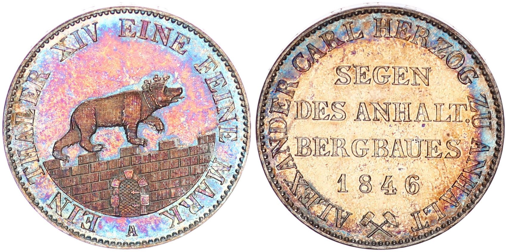 Altdeutschland - Anhalt Bernburg 1 Taler Bergbautaler Anhalt Thaler ...