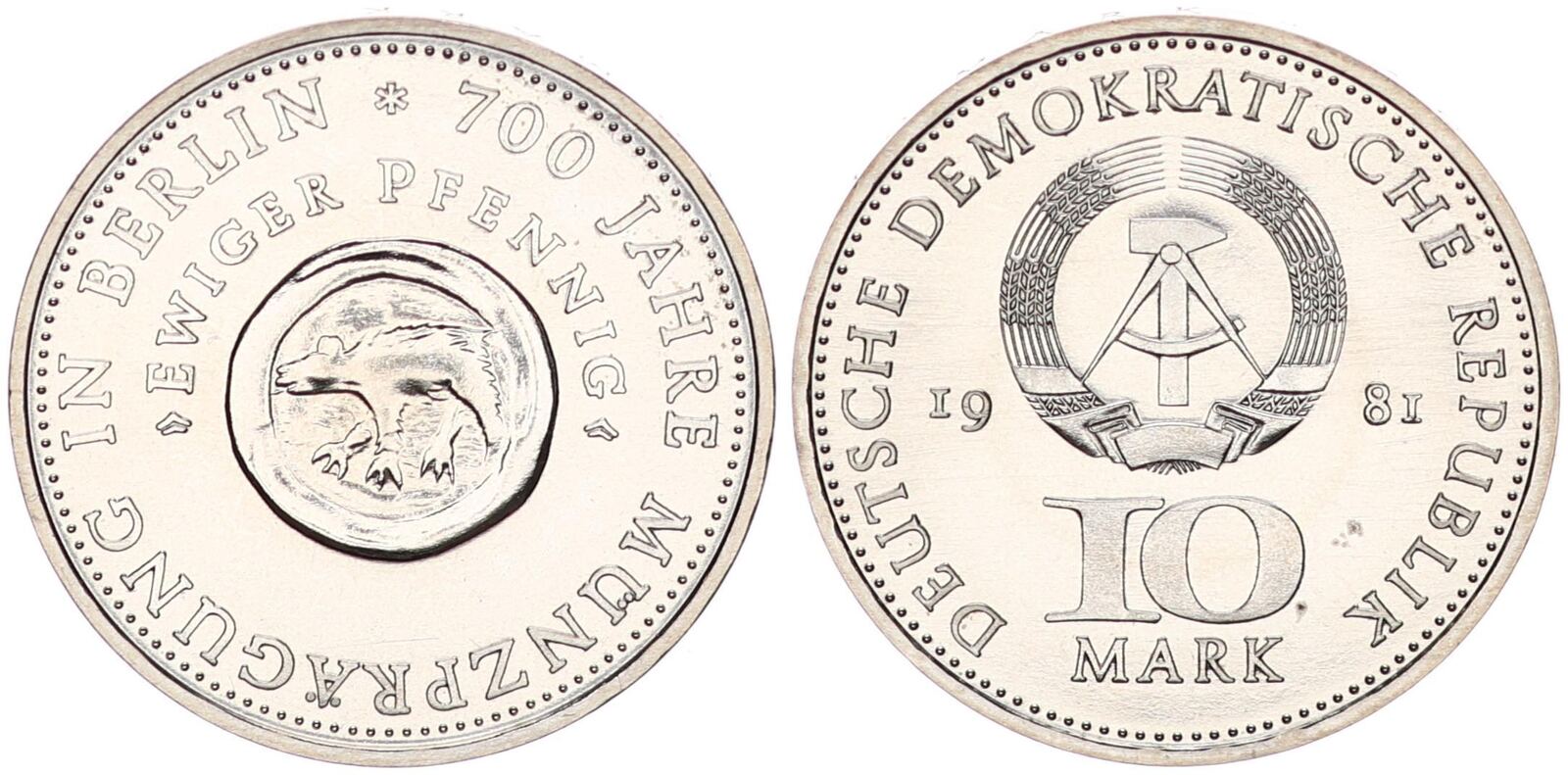 Deutschland - DDR 10 Mark 1981: 700 Jahre Münze Berlin - Deutsche ...