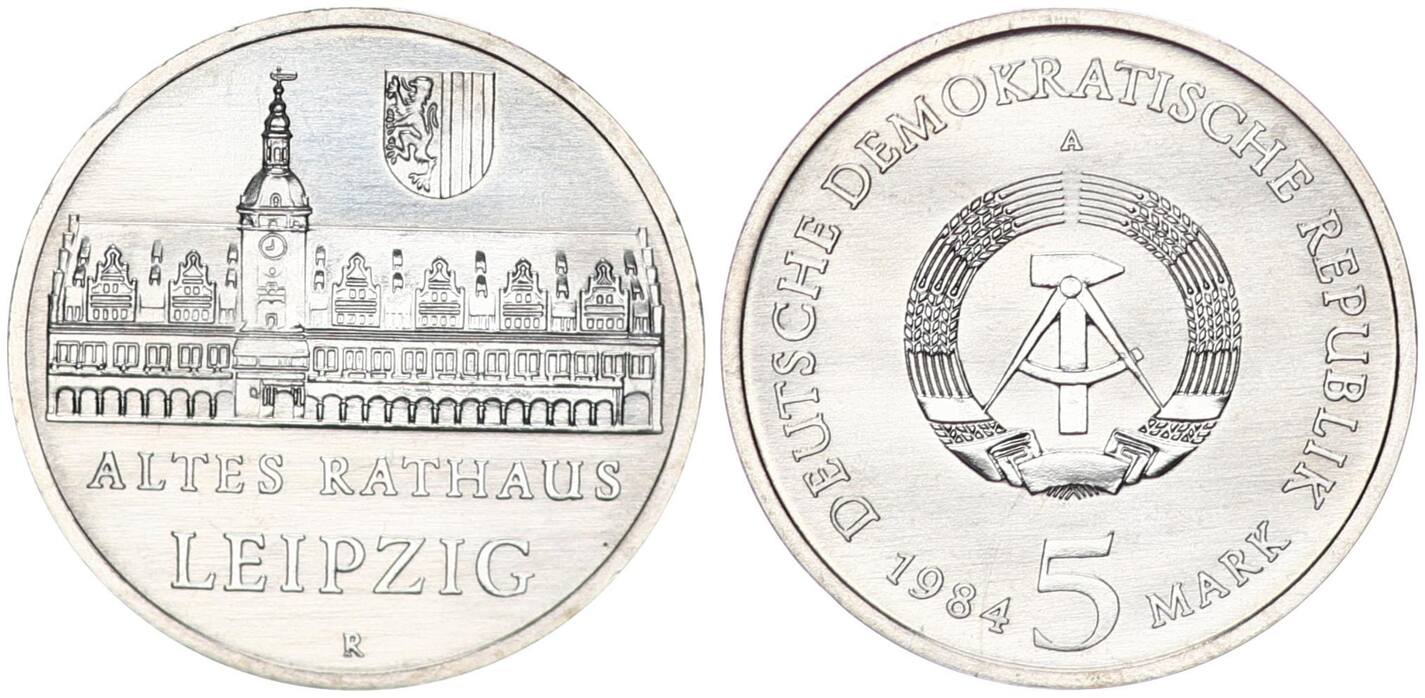 Deutschland - DDR DDR 5 Mark 1984 Rathaus Leipzig - Deutsche ...