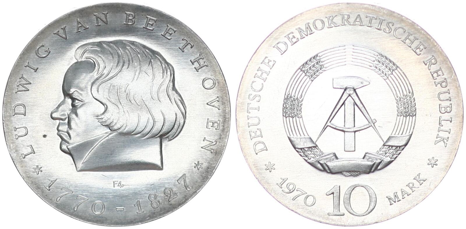 Deutschland - DDR DDR 10 Mark 1970 Ludwig von Beethoven BU | MA-Shops