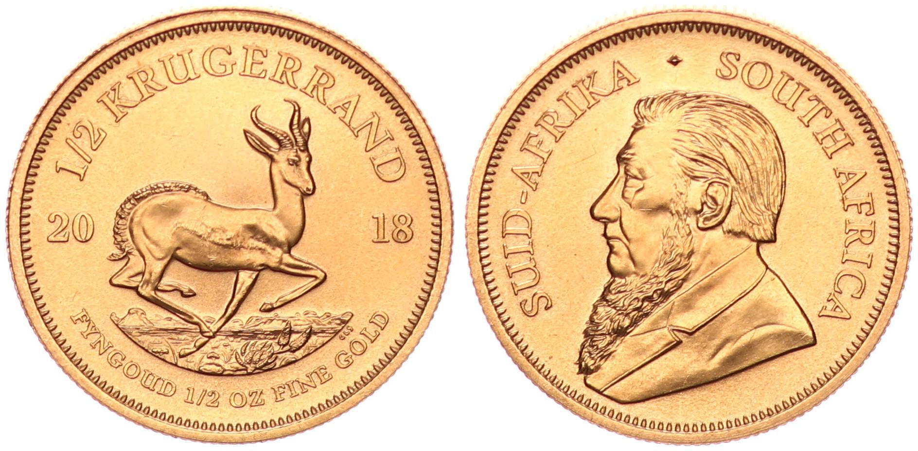 Südafrika - Gold - Krugerrand South Africa 1/2 Unze Krügerrand Gold ...
