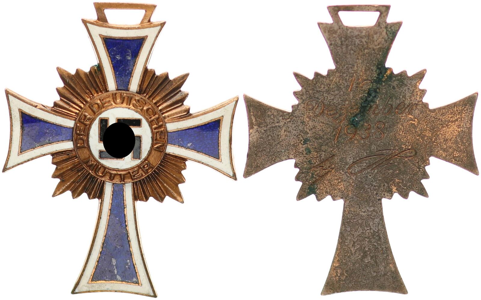 3. Reich Orden 1939-45 Mutterkreuz in Bronze ohne Band gut erhalten ...