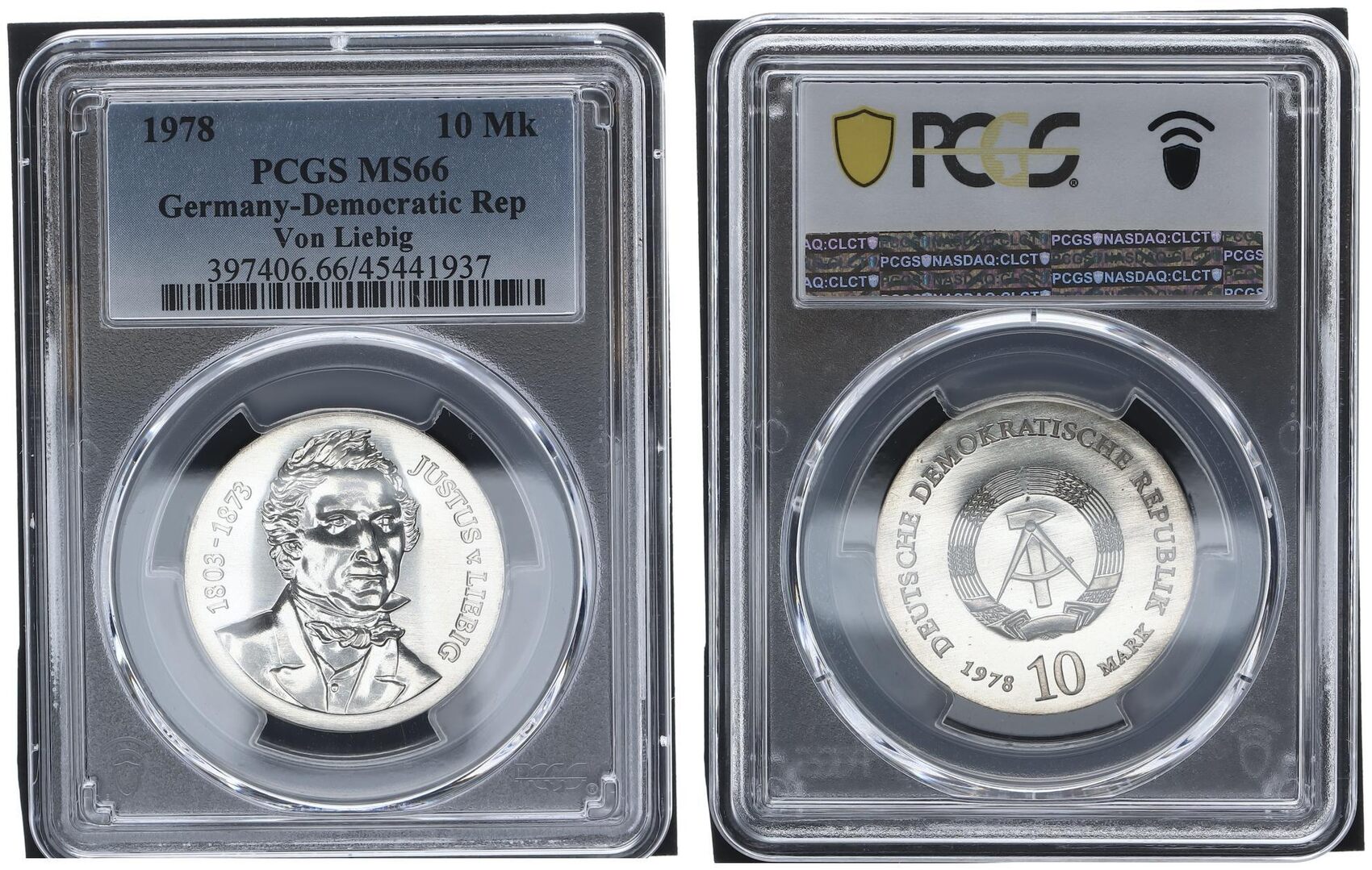 Germany-Democratic Rep DDR 10 Mark 1978 Justus von Liebig PCGS ...