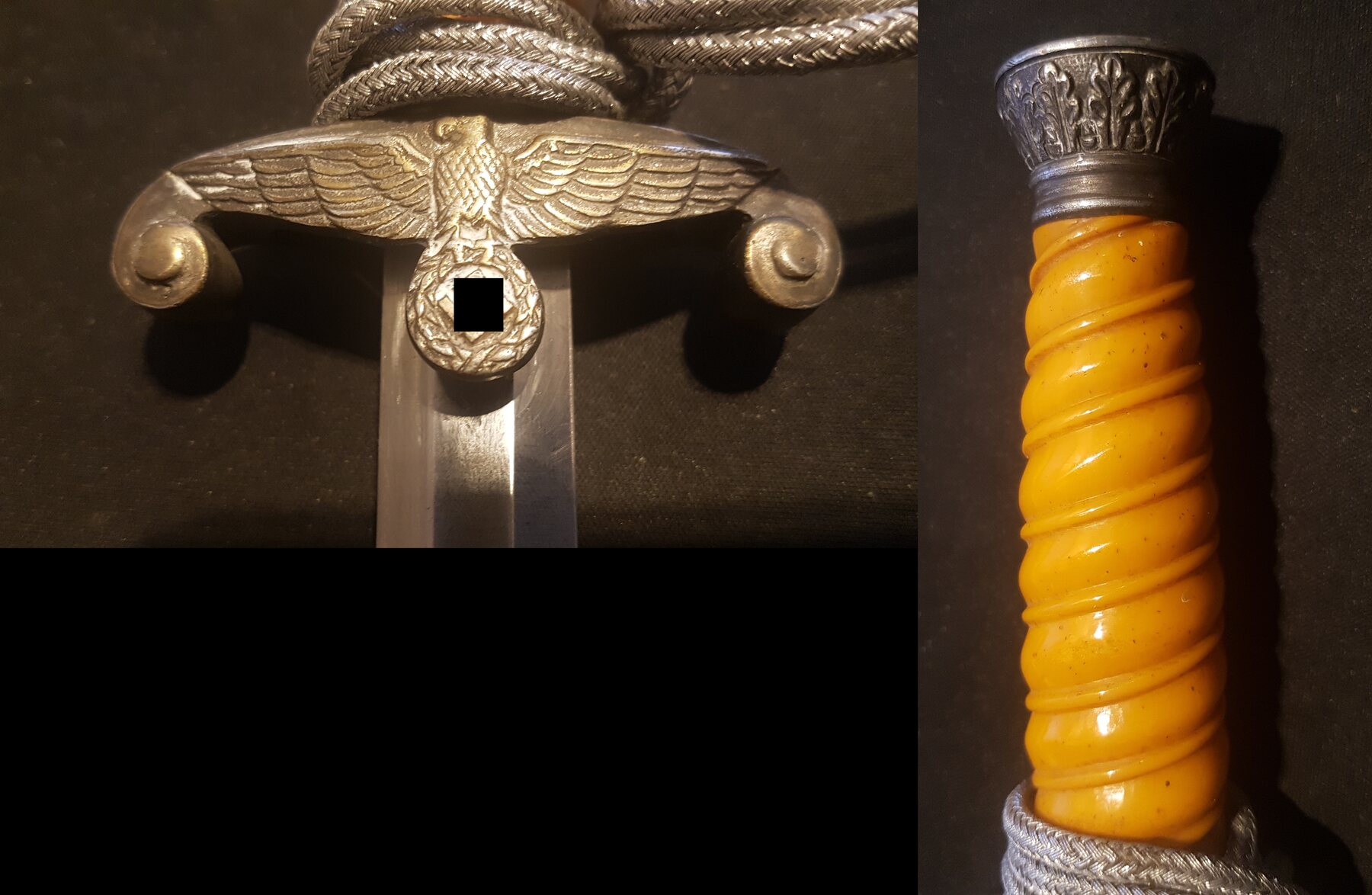 3. Reich Dolch für Offiziere der Wehrmacht mit Gehänge und Portepee mit ...