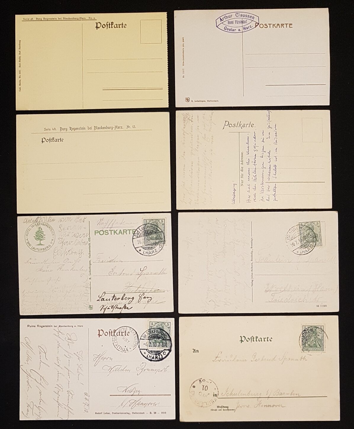 Postkarten, Ansichtskarten um 1910 95 Postkarten aus dem Harz guter ...
