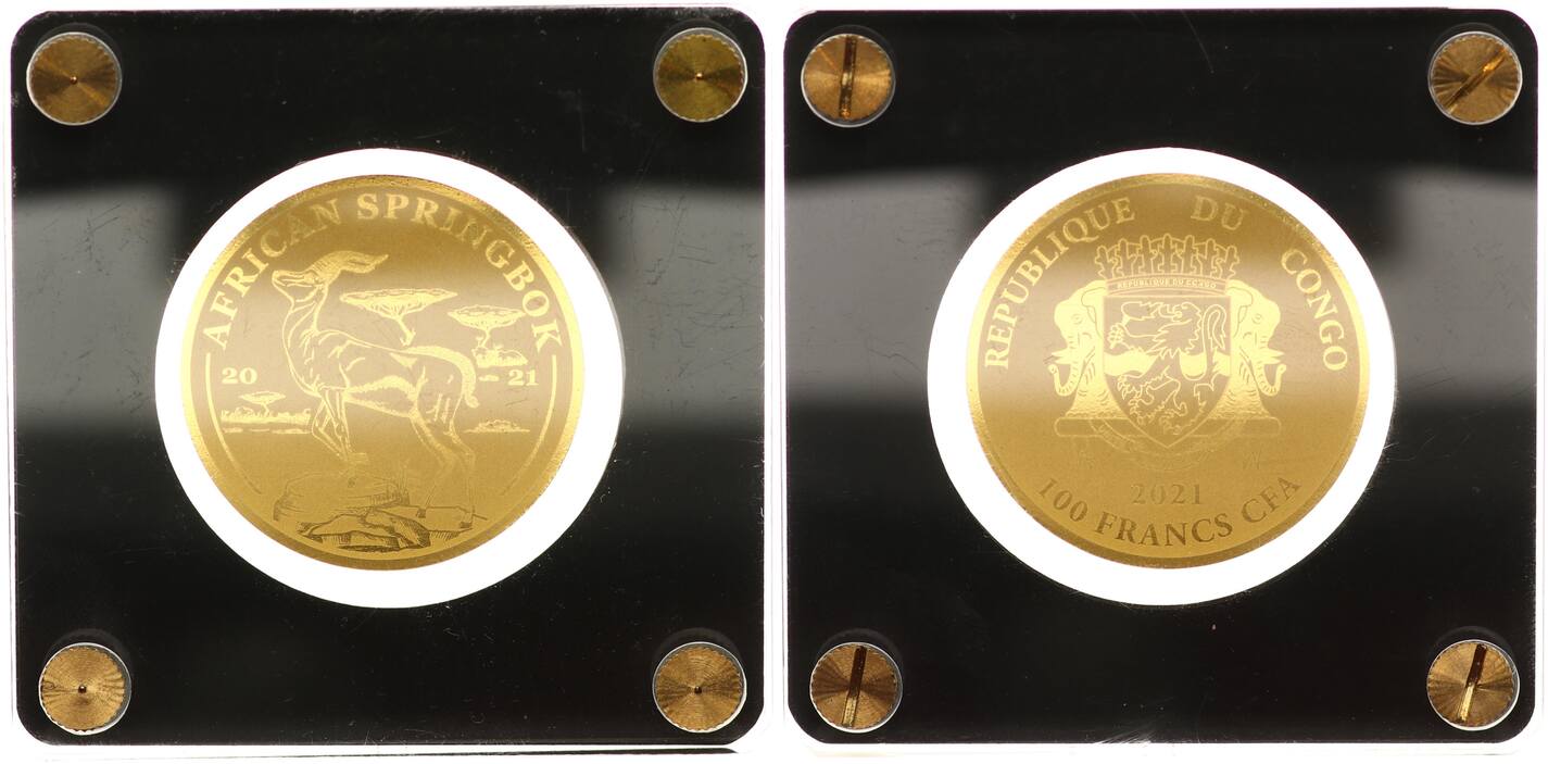 Congo - Südafrika - Gold - Springbock 1/200 Unze Springbock 2021 Gold ...