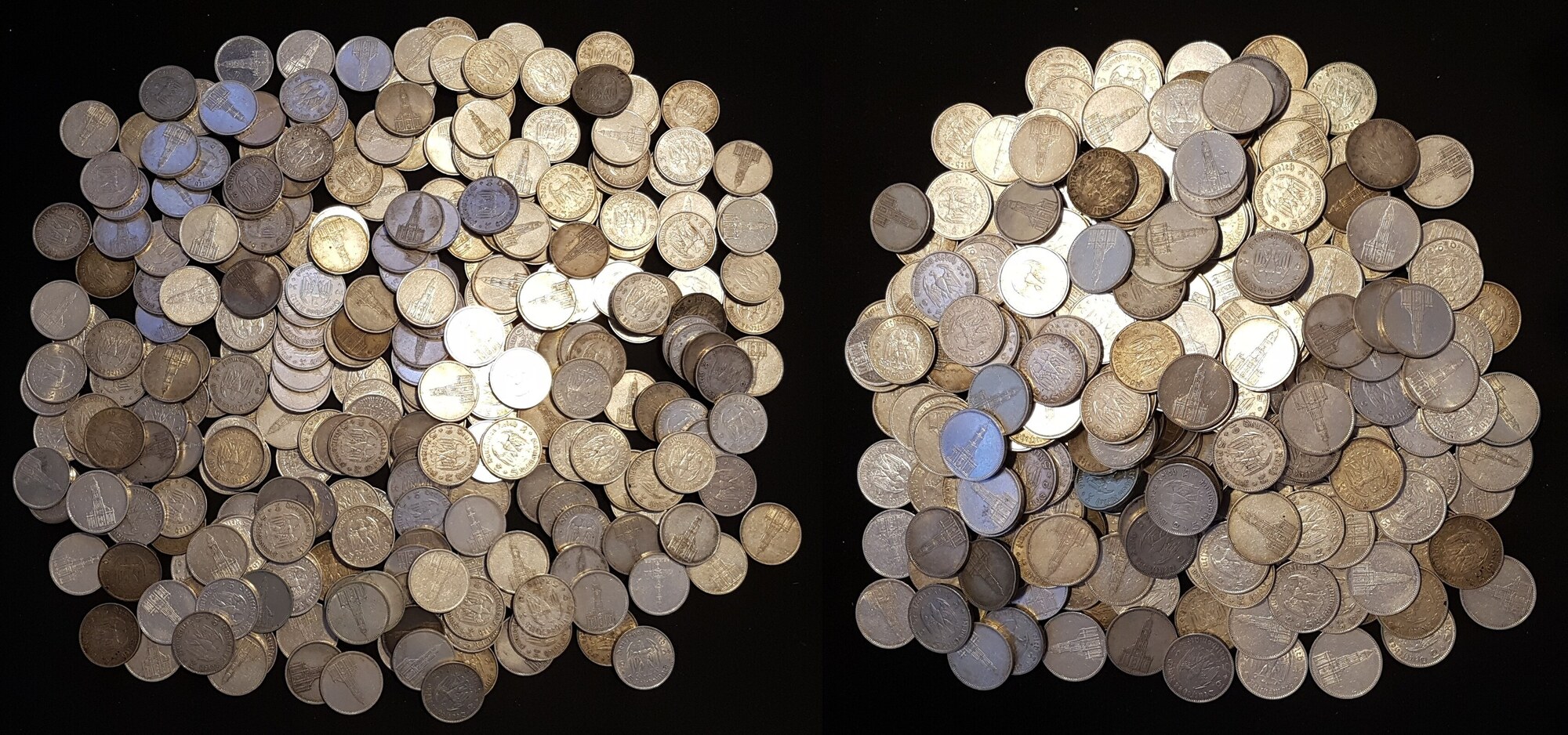 3. Reich Lot 1000 x 5 Mark Silber 1934/1935 Silberposten ...