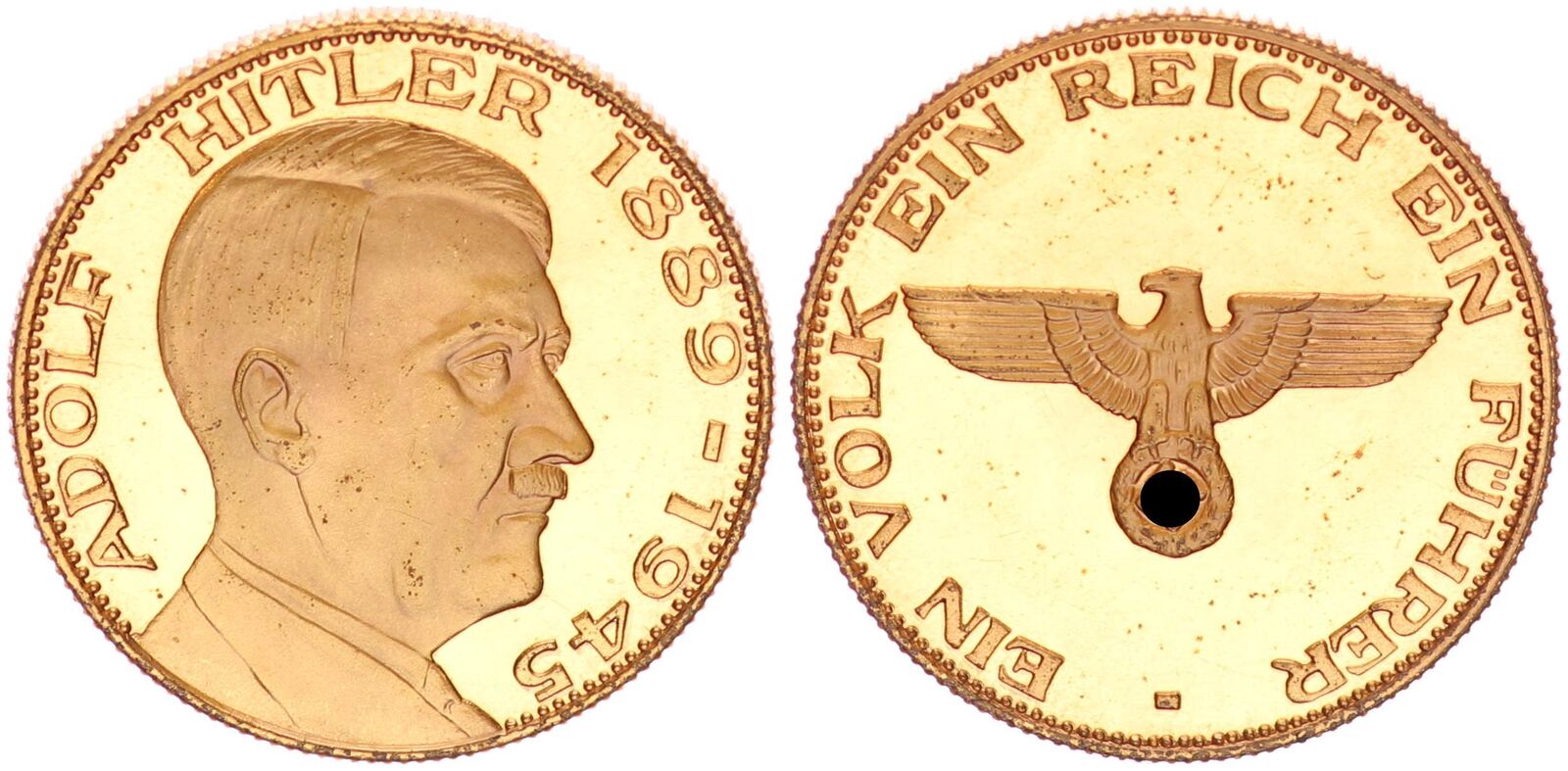 3. Reich Adolf Hitler Medaille Ein Volk, ein Reich, ein Führer 1889 ...