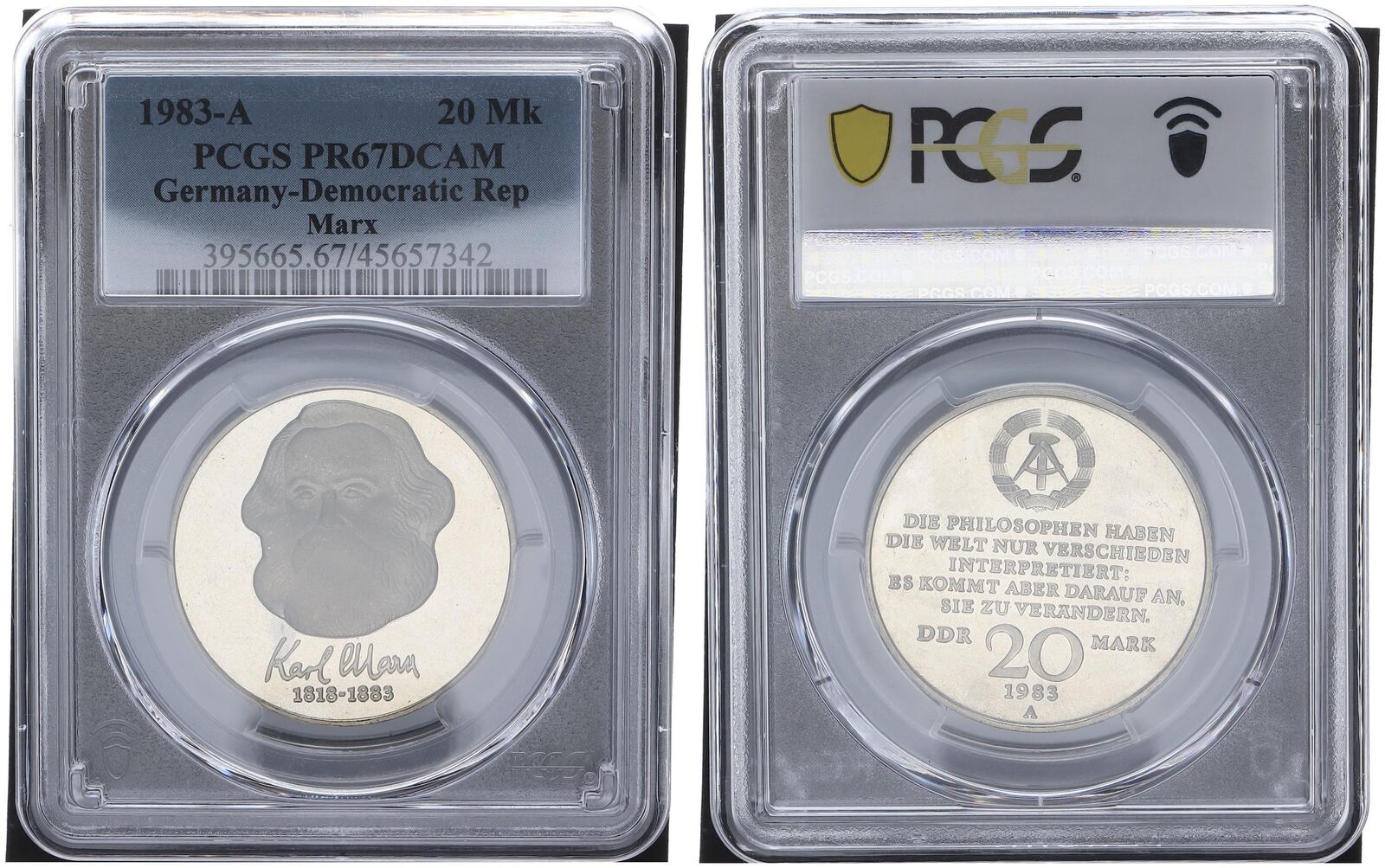 Germany-Democratic Rep 1983-A DDR 20 Mark 1983 Karl Marx Polierte ...