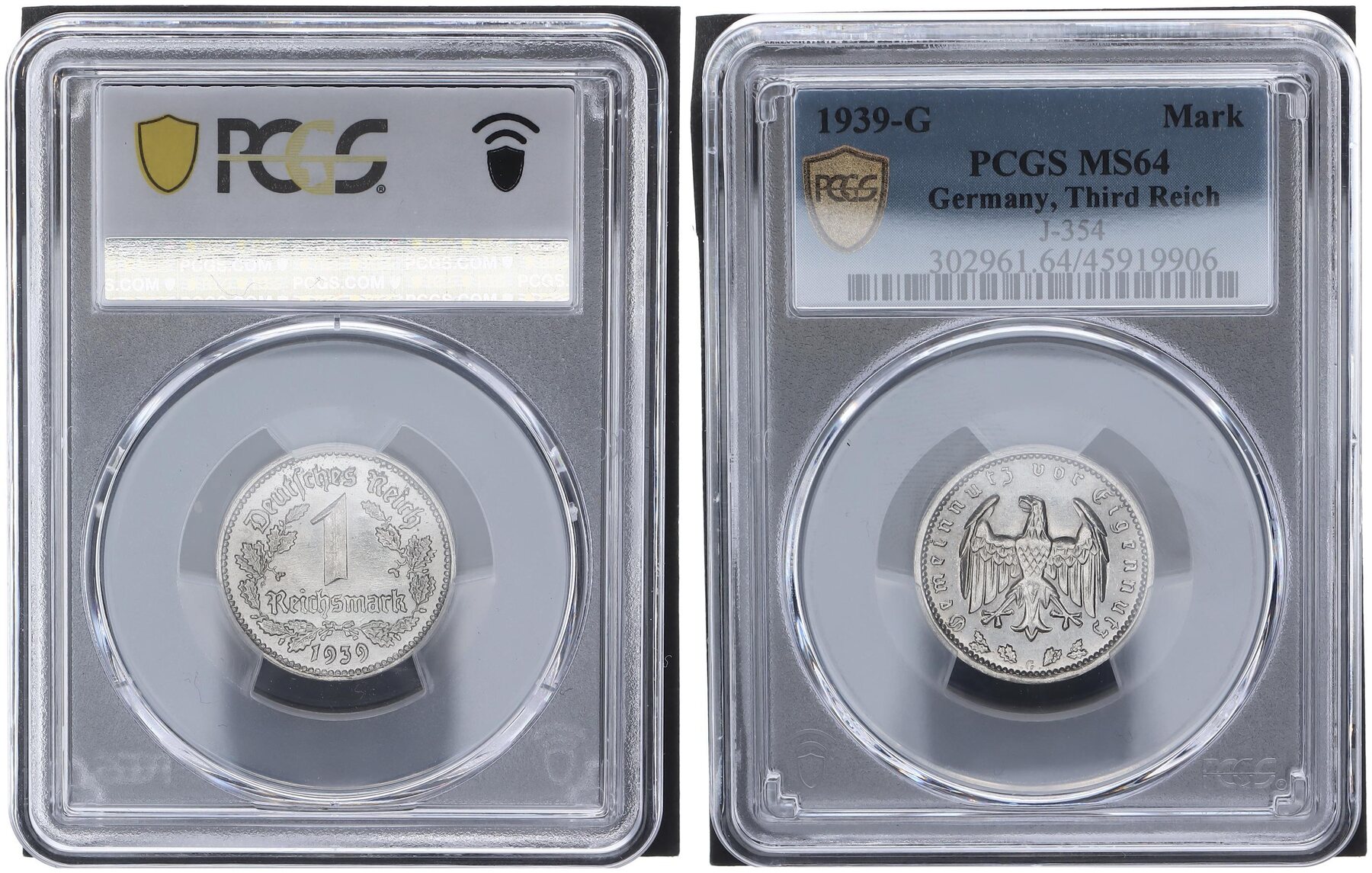 Germany, Third Reich 1939-G 3. Reich 1 Mark 1939 G Nickel seltenes Jahr ...