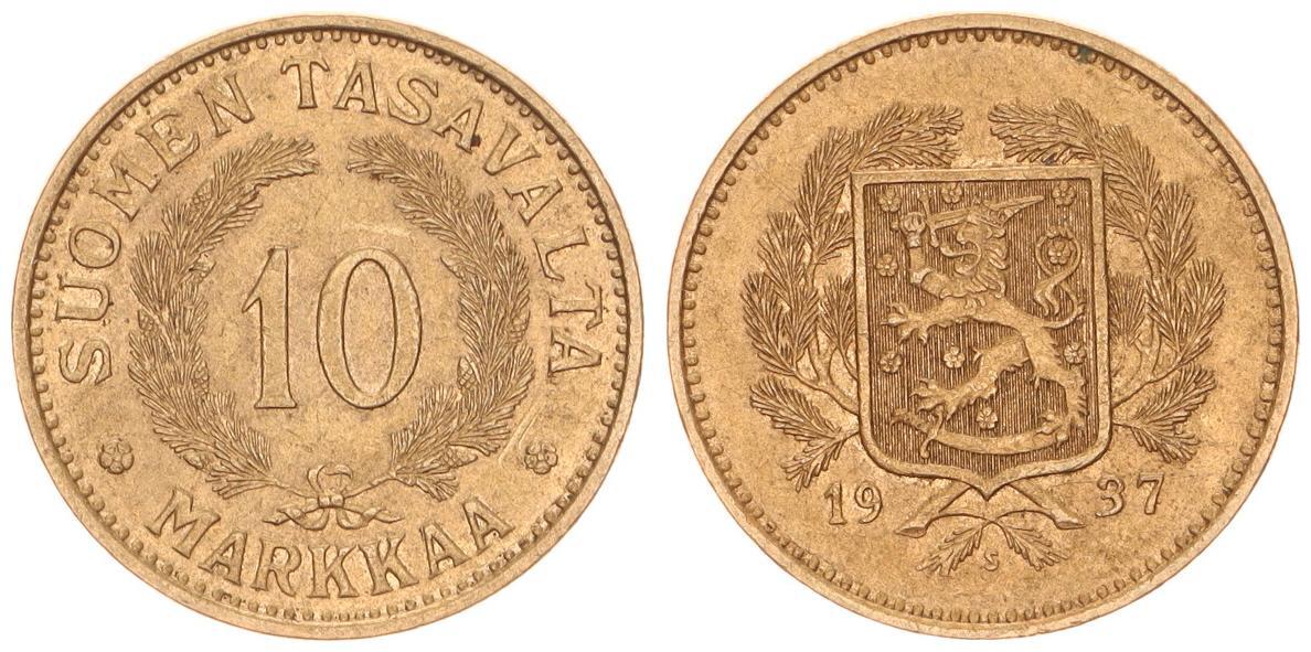 Finnland 10 Markkaa 1937 Suomen Tasavalta aEF | MA-Shops