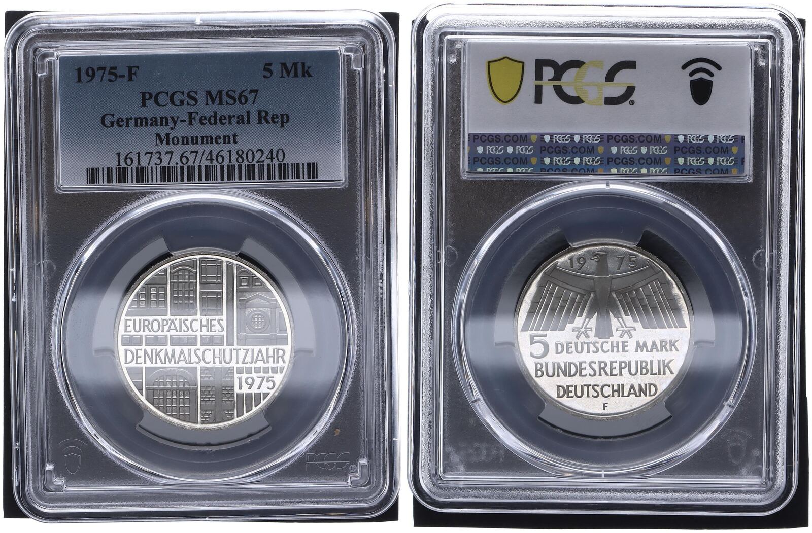 Germany-Federal Rep 5 Mark 1975-F 5 DM 1975 Denkmalschutzjahr PCGS ...