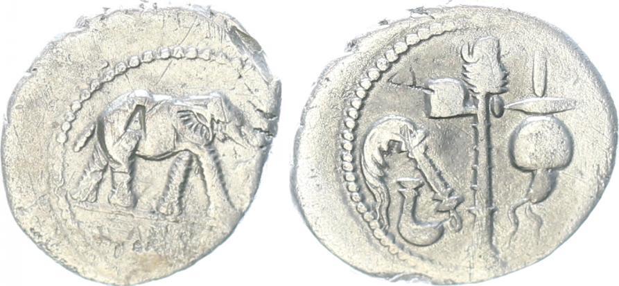Antike / Republik/ Cäsar Denar 100-44 v.Chr. C. Julius Caesar, Elefant ...