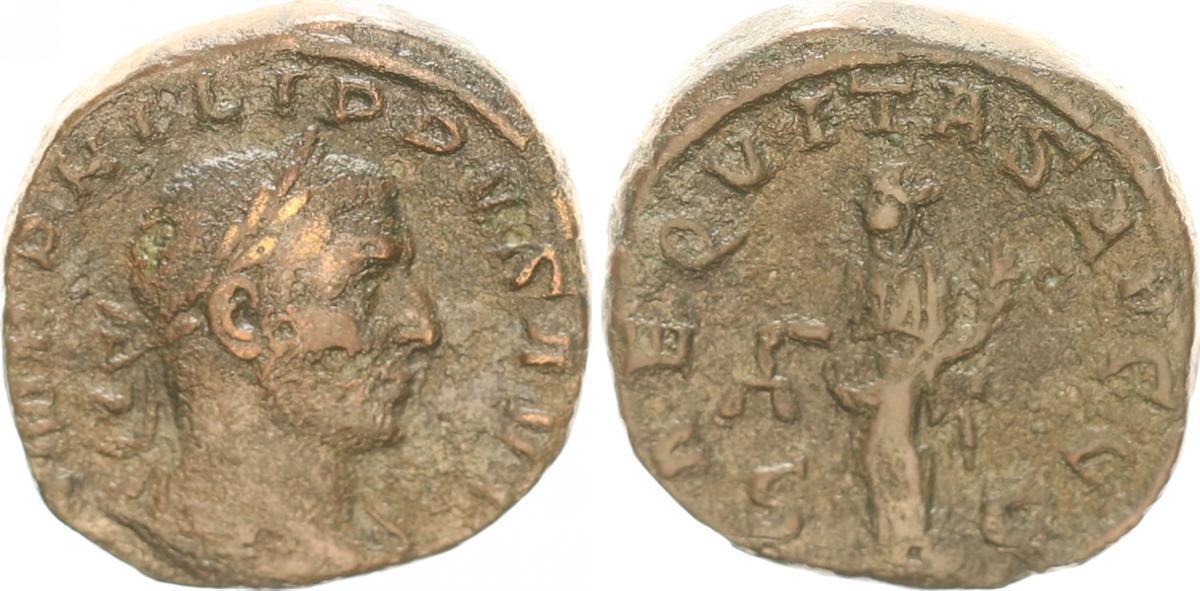 Antike / Römische Kaiserzeit / Philippus I. 244-249 Philippus I Sesterz, Aequitas mit Waage und ...