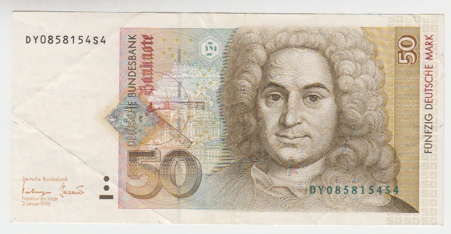 Deutschland, BRD 50 Mark 50 DM Banknote 1996 Baltasar Neumann gebraucht ...
