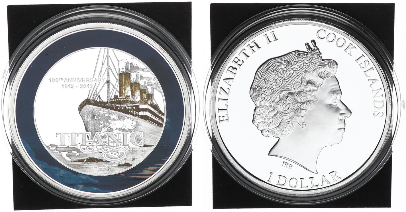 Cook Islands 1 Dollar 2012 Titanic 100 Jahre 1912-2012 teilcoloriert ...