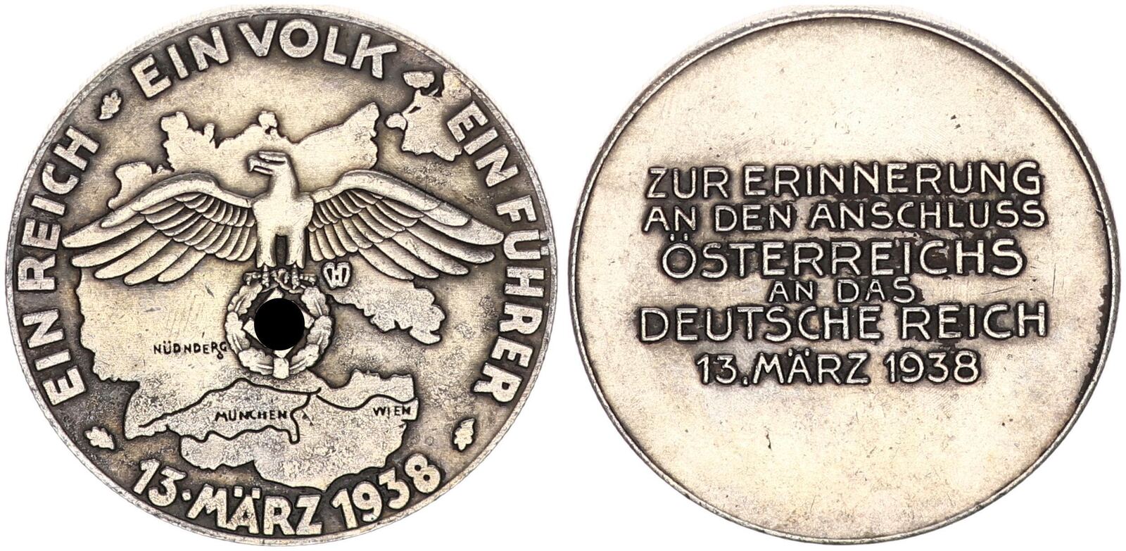 3. Reich Medaille Ein Reich Ein Volk Ein Führer VF-EF Nachprägung | MA ...