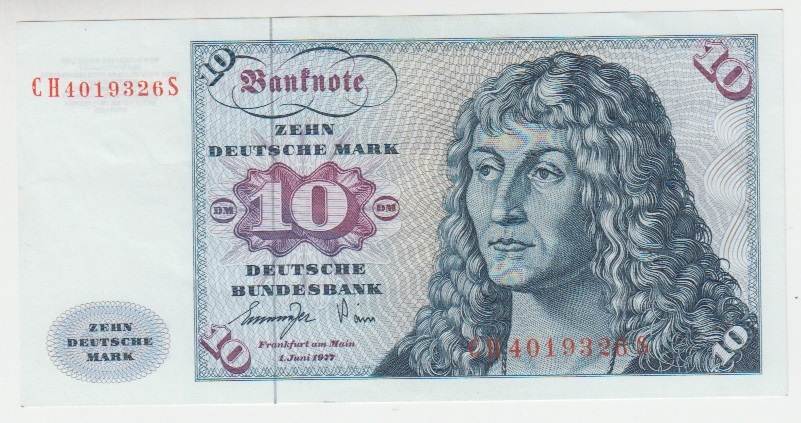 Deutschland - BRD 10 DM - 10 Deutsche Mark 1. Juni 1977 10 DM Banknote ...