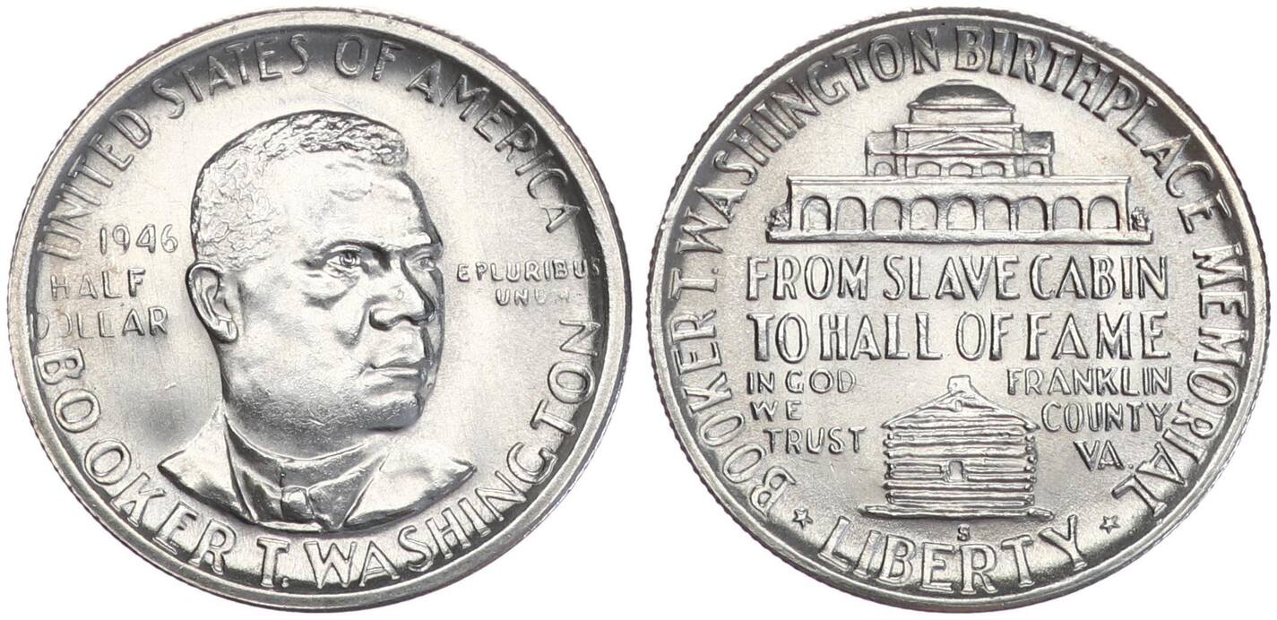 USA 1/2 $ 1946 Booker T Washington from slave cabin to hall of fame EF | MA-Shops