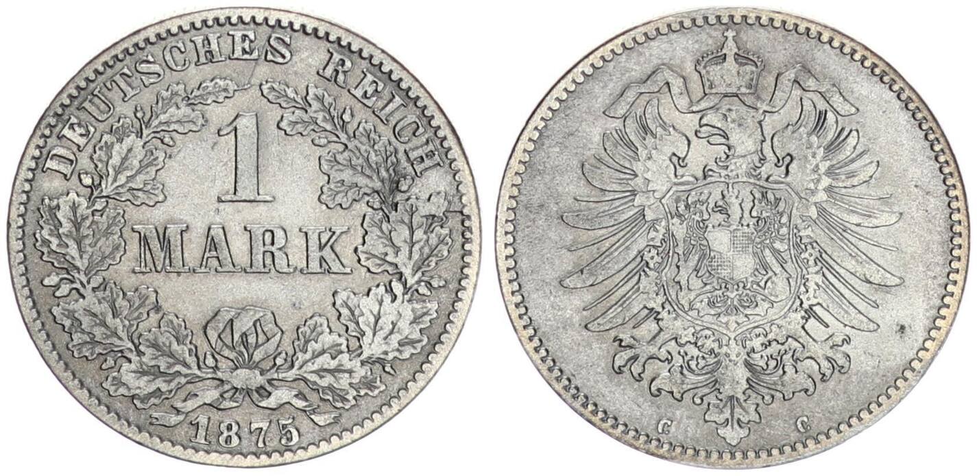 Deutsches Kaiserreich 1 Mark 1875 C VF | MA-Shops