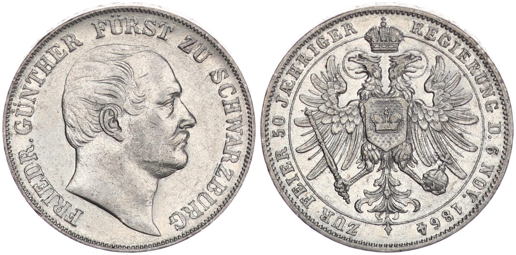 Schwarzburg Rudolstadt - Fürstentum 1 Taler Vereinstaler 1864 ...