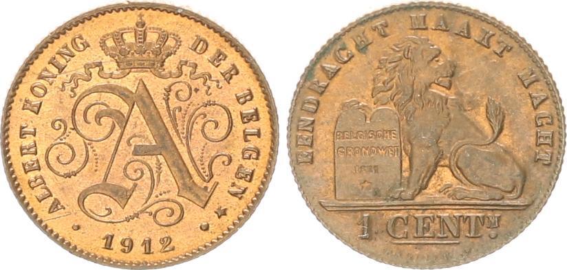 1 Centime Belgien, Königreich, Albert I., Centime 1912 BU | MA-Shops