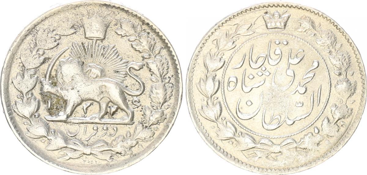2000 Dinars (2 Kran) 1909 (1327 AH) Iran 2000 Dinars - Muhammad Ali ...