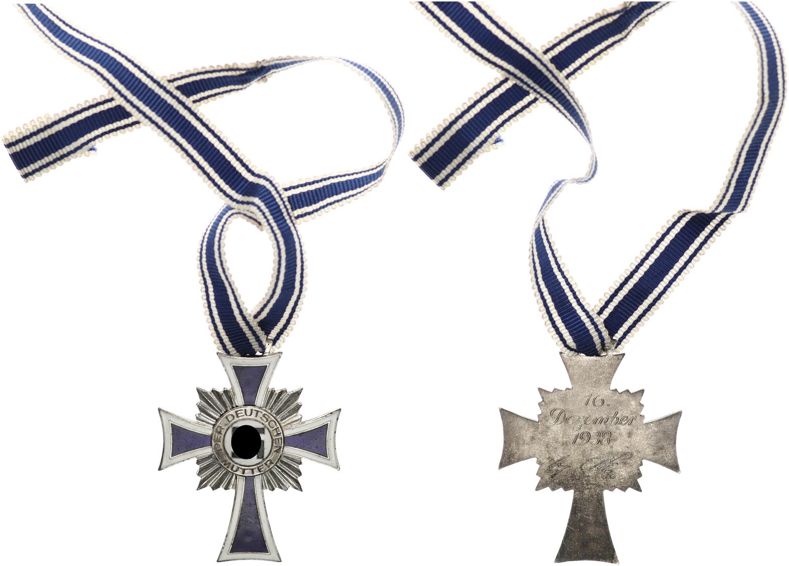 3. Reich Orden 1939-45 Mutterkreuz in Silber mit Band sehr guter ...