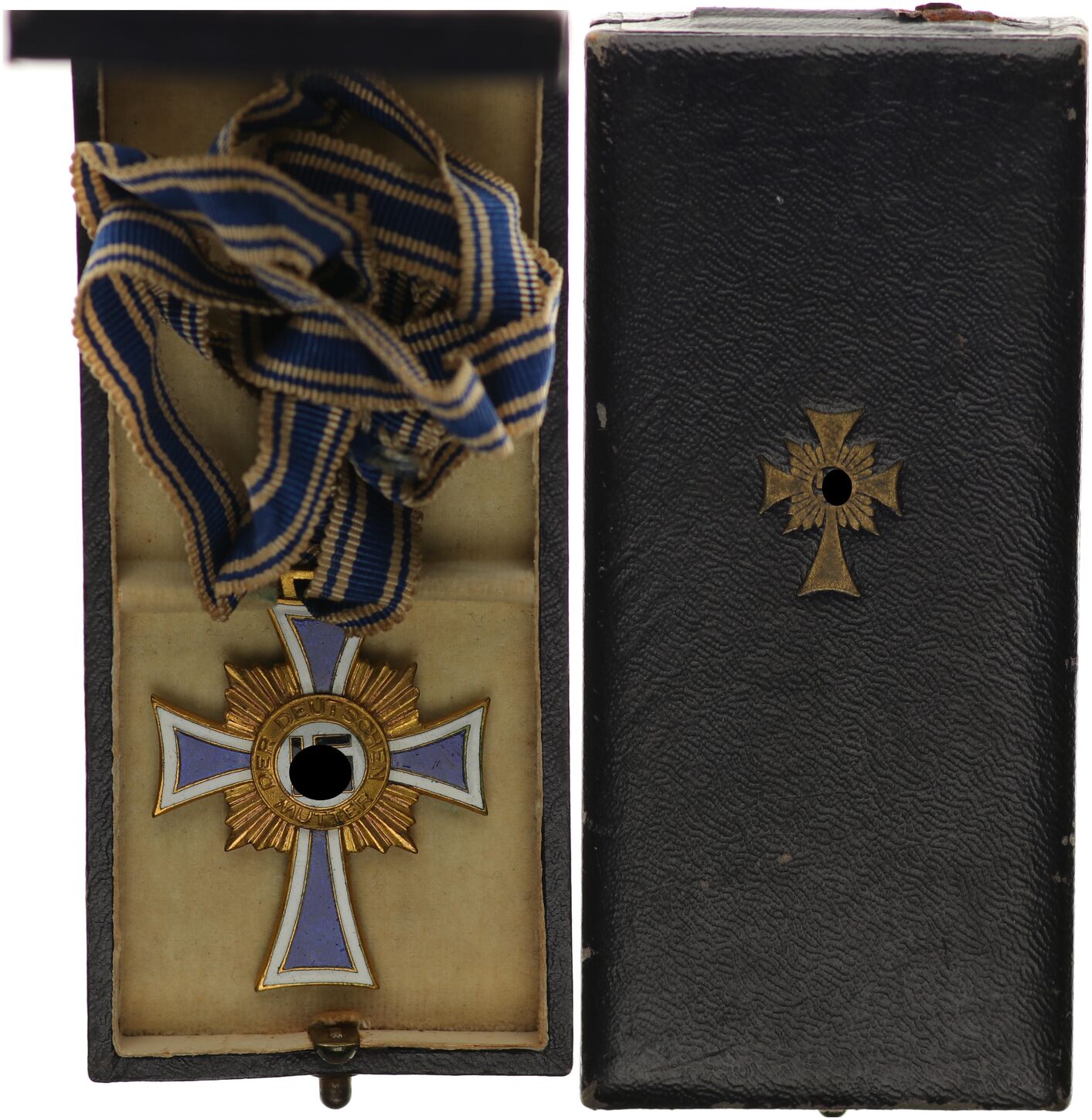 3. Reich Orden 1939-45 Mutterkreuz in Gold mit Band im Etui, Hersteller ...