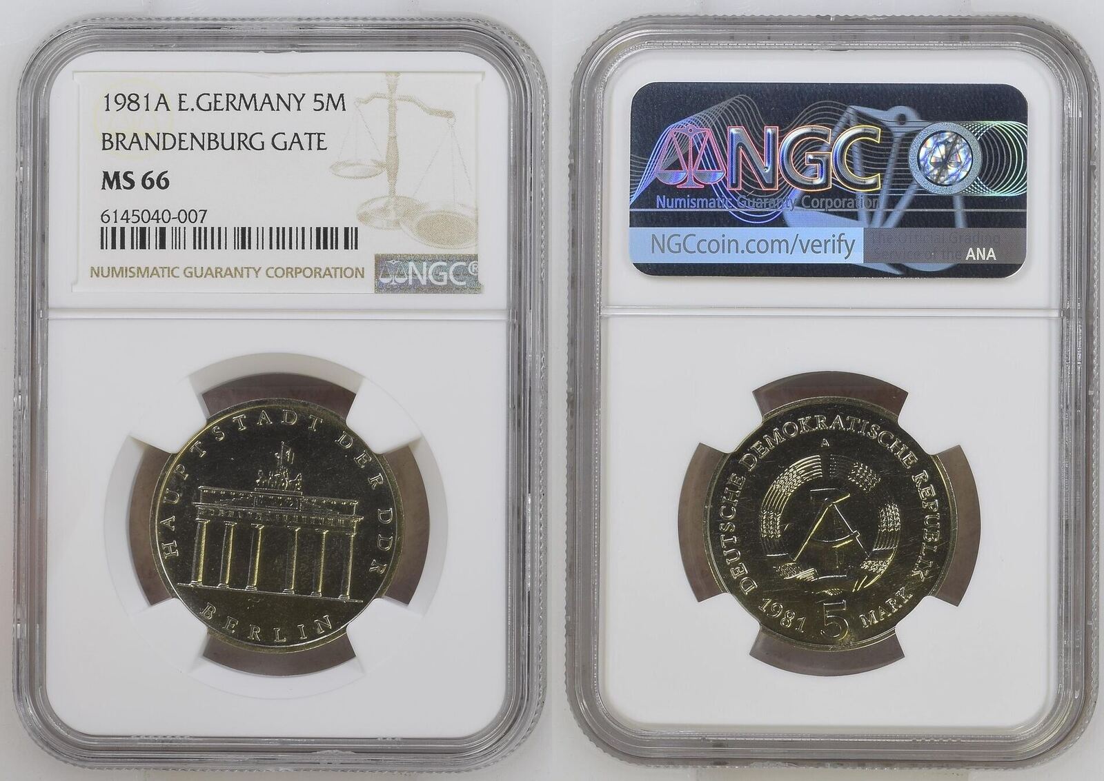 Germany - Democratic Republic - DDR 1981 A DDR 5 Mark Brandenburger Tor ...