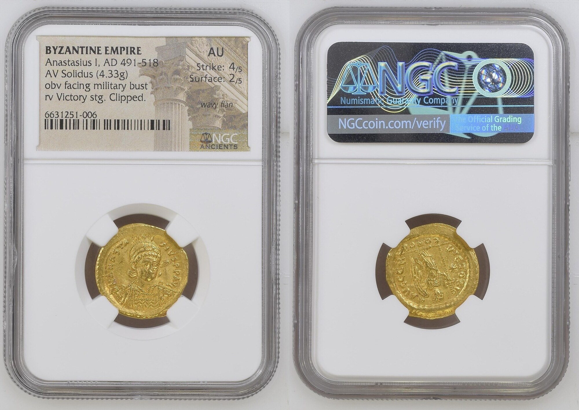 BYZANTINE EMPIRE AV Solidus Anastasius I, AD 491-518 Byzanz Anastasius ...