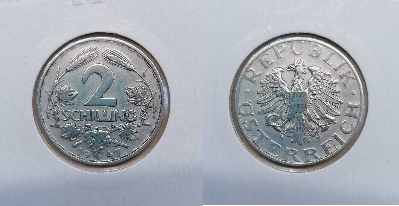 Österreich 2 Schilling 1947 VF | MA-Shops