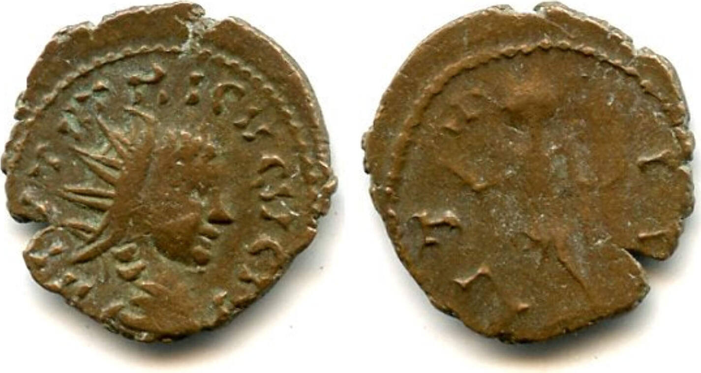 Antike antoninianus Ancient barbarous of Tetricus II (ca.270-280 AD ...