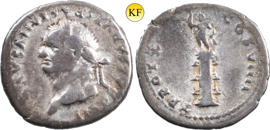 Römisches Kaiserreich Denar Vespasian, 69-79. Columna rostrata - VF | MA-Shops