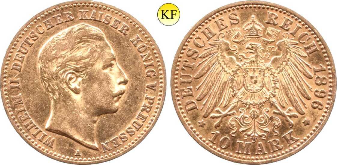 Deutsches Kaiserreich - Preussen 10 Mark 1896 A Wilhelm II. 1888-1918 ...
