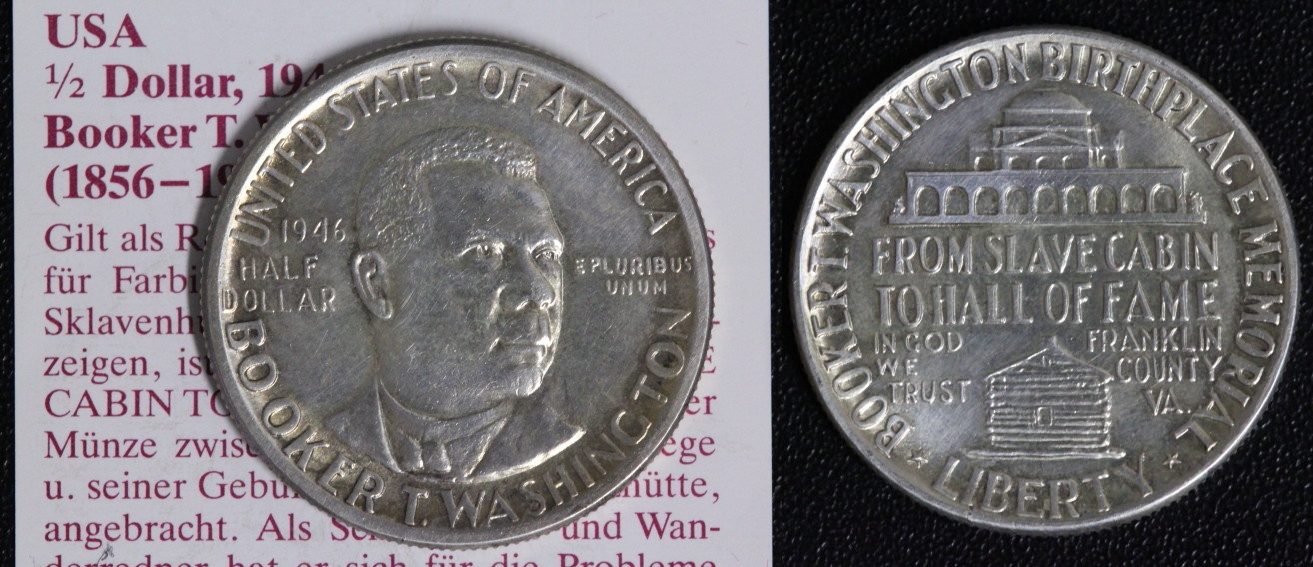 USA 1/2 Dollar 1946 Booker T. Washington VF+ / Mnzp. | MA-Shops