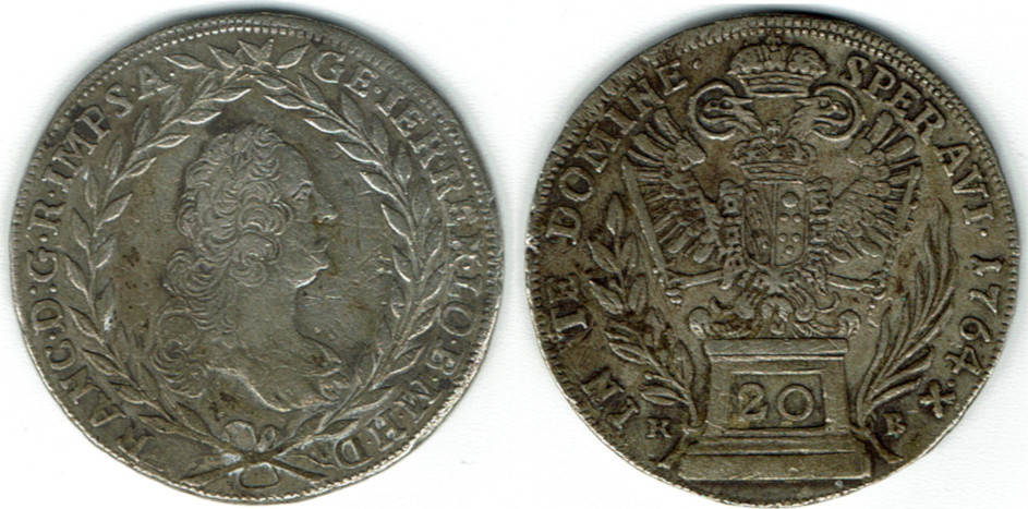 Haus Habsburg - Österreich 1764 austria/hungary, silver coin, 20 ...