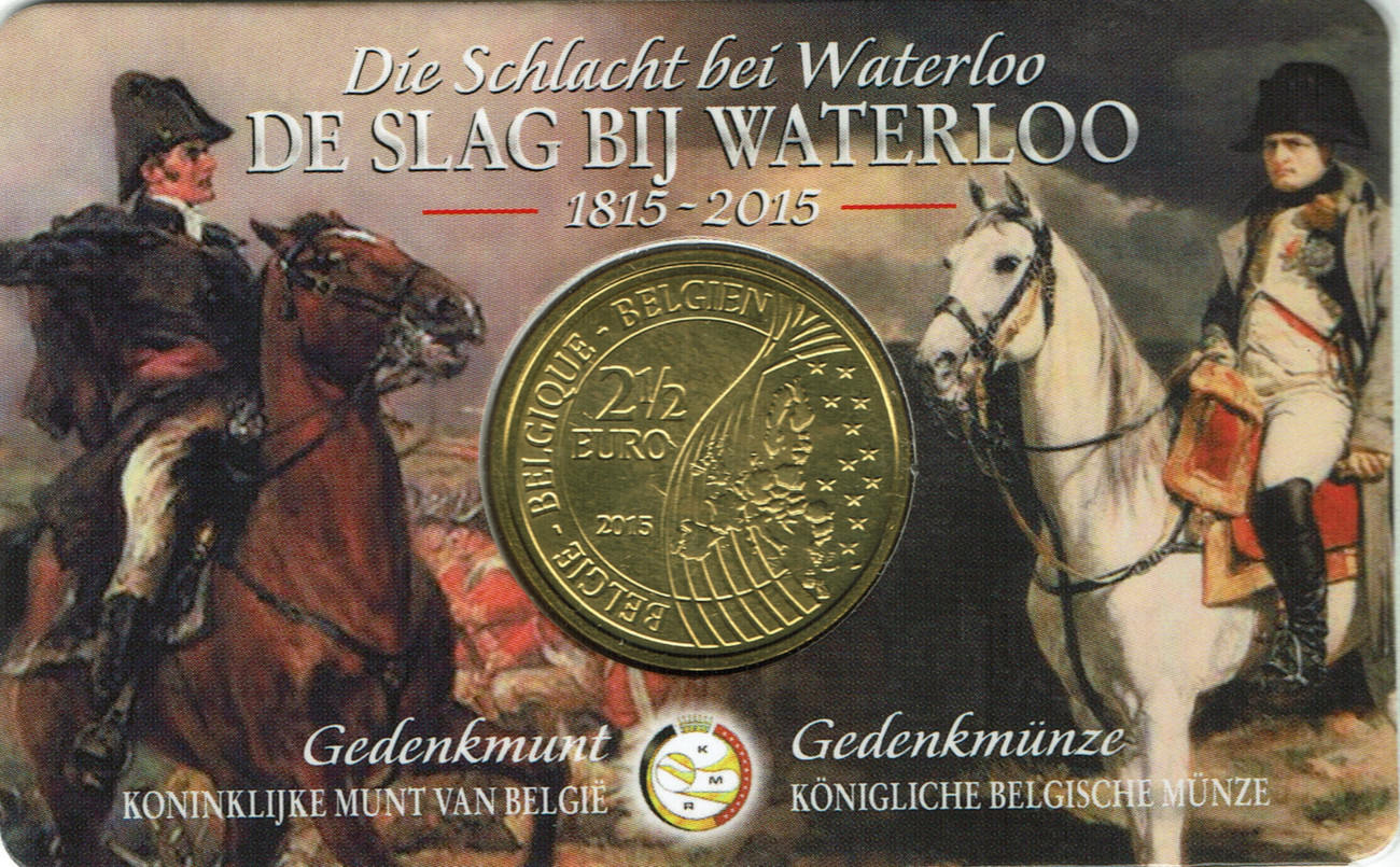 Belgien 2015 commemorative coin, 2 1/2 Euro "battle of waterloo" in ...