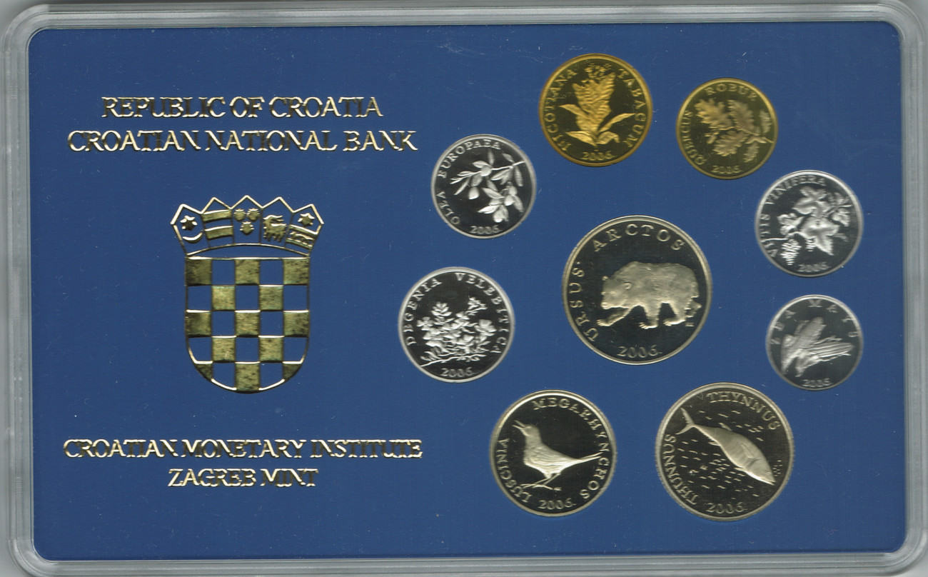 Kroatien 8,88 Kuna Croatia, official coin set 2006, 9 coins, like scan ...