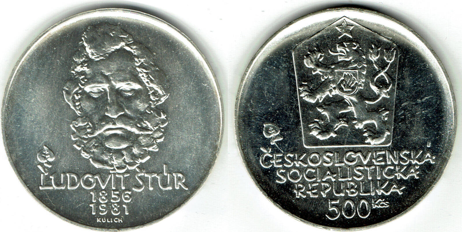 Tschechoslowakei Silbergedenkmünze 500 Kronen 1981, Ludovit Stur UNC ...