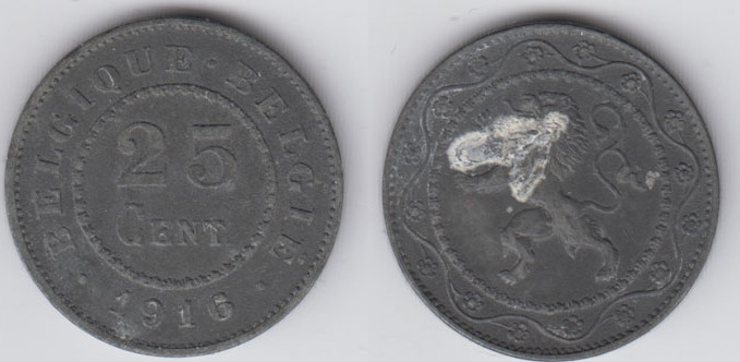 Belgien - Deutsche Besetzung 1. Weltkrieg 5 Cent (5 Centimes) 1916 ...