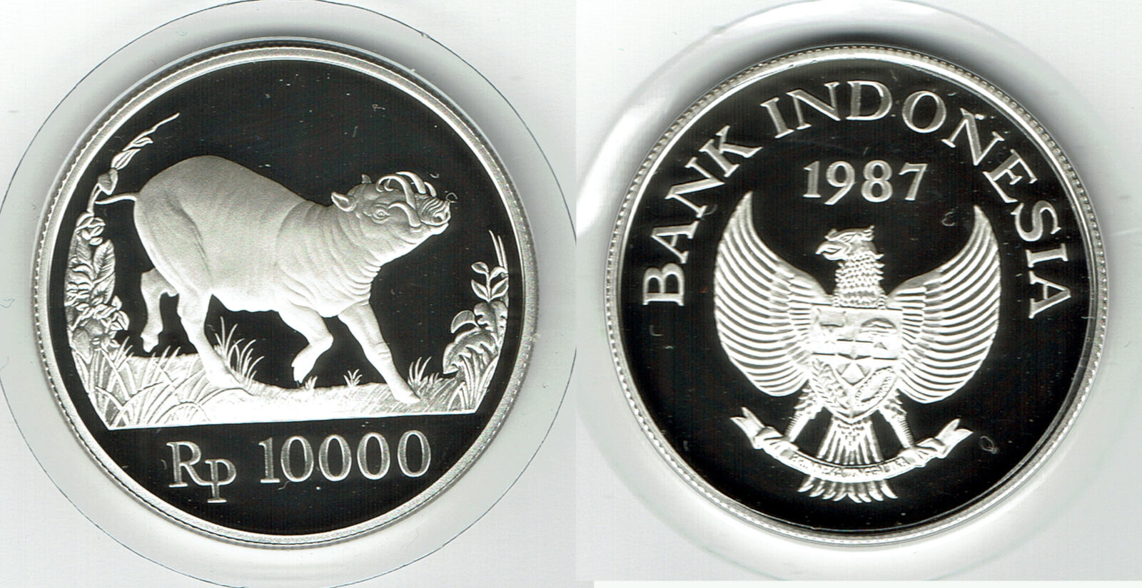 Indonesien 10.000 Rupien 1987 indonesia, silver commemorative coin ...