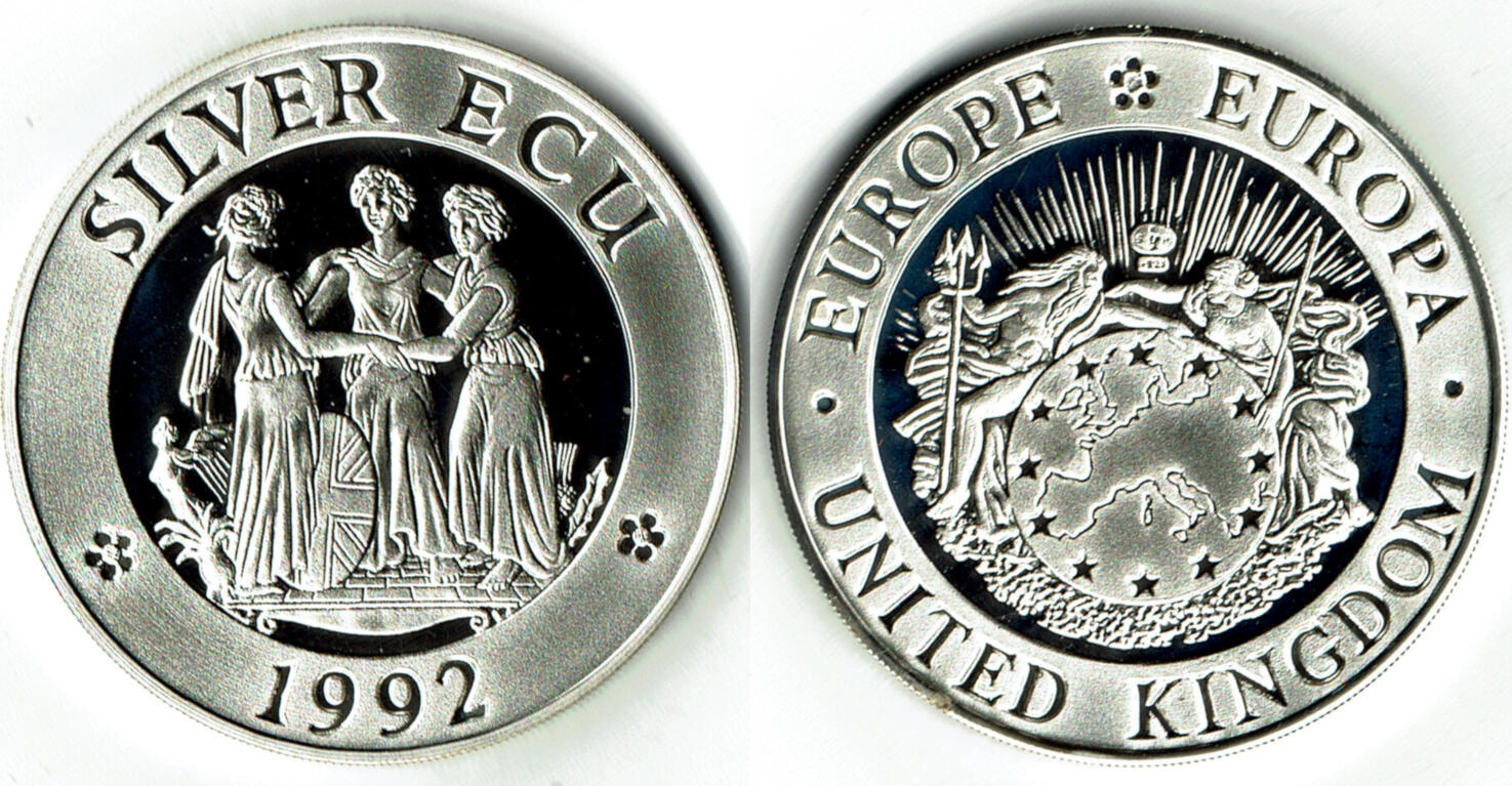 Gibraltar 1992 Great Britain, silver ecu - United Kingdom - Europe ...