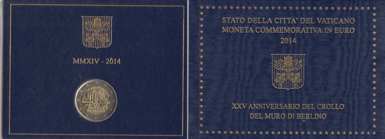 Vatikan 2 Euro 2014 Vatican, commemorative coin 2 €, fall of the berlin ...